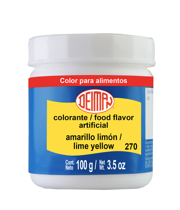 Colorante artificial Amarillo limón 270 Marca Deiman 100 g – Gastrocosmos