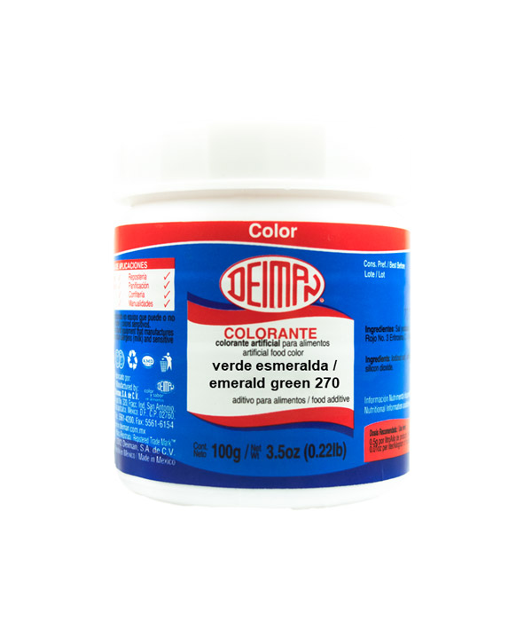 Colorante artificial Verde esmeralda 270 Marca Deiman 100 g – Gastrocosmos
